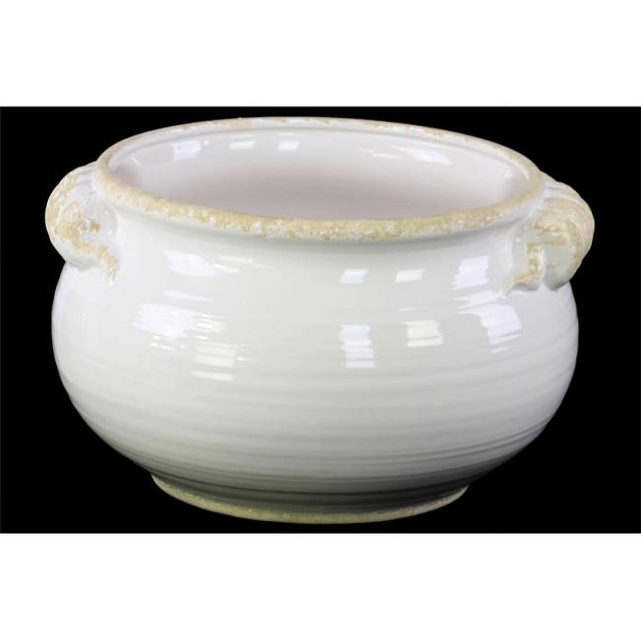 Round Pot in White - Walmart.com