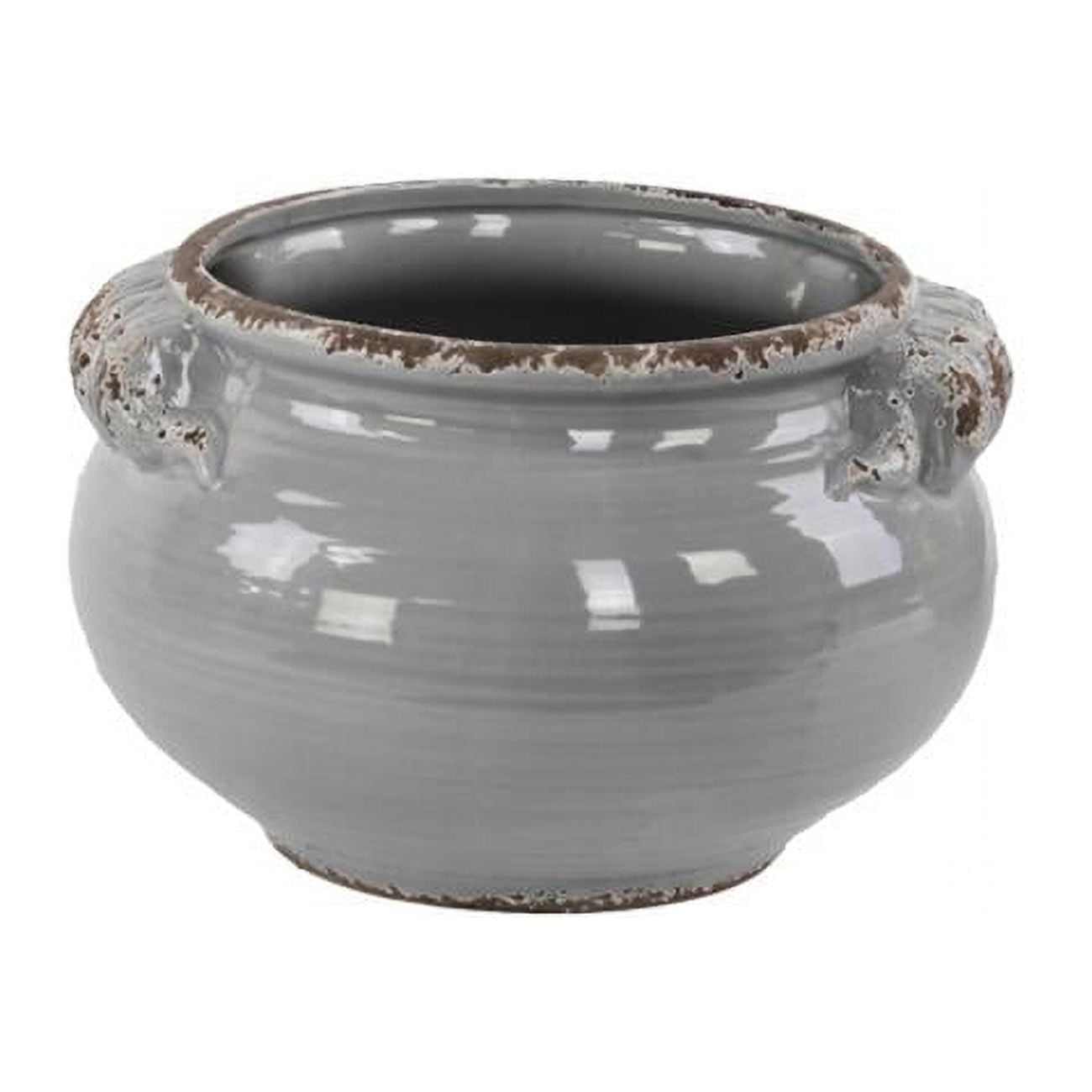 Urban Trends Ceramic Wide Round Bellied Tuscan Pot with Handle, Small ...
