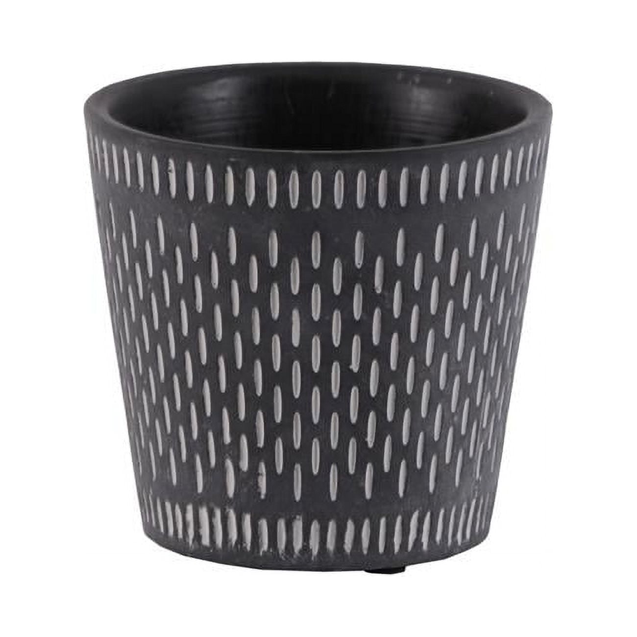 Urban Trends Collection Cement Round Pot with Oblong Design Body ...