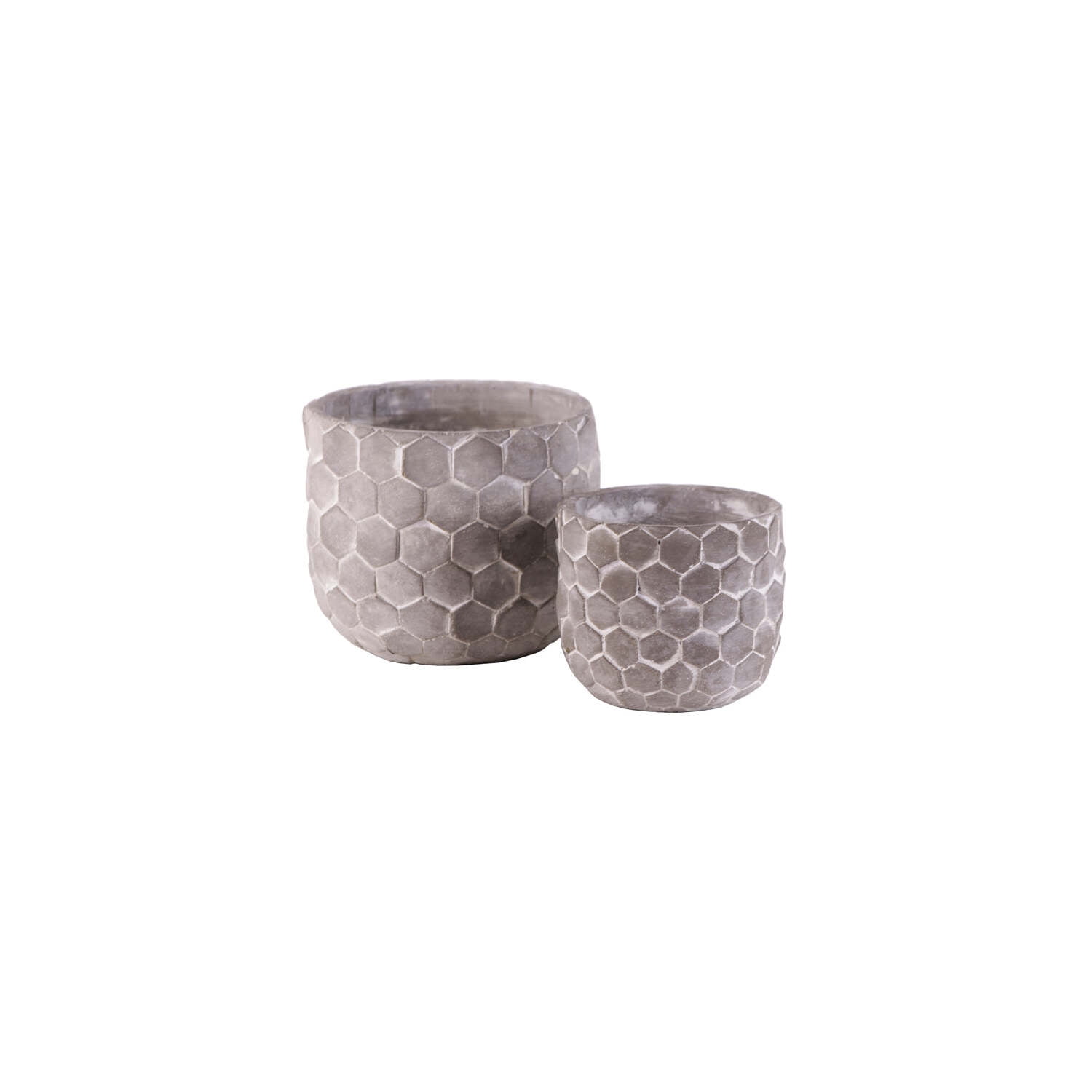 Urban Trends Collection Cement Round Pot with Scales Pattern Design ...