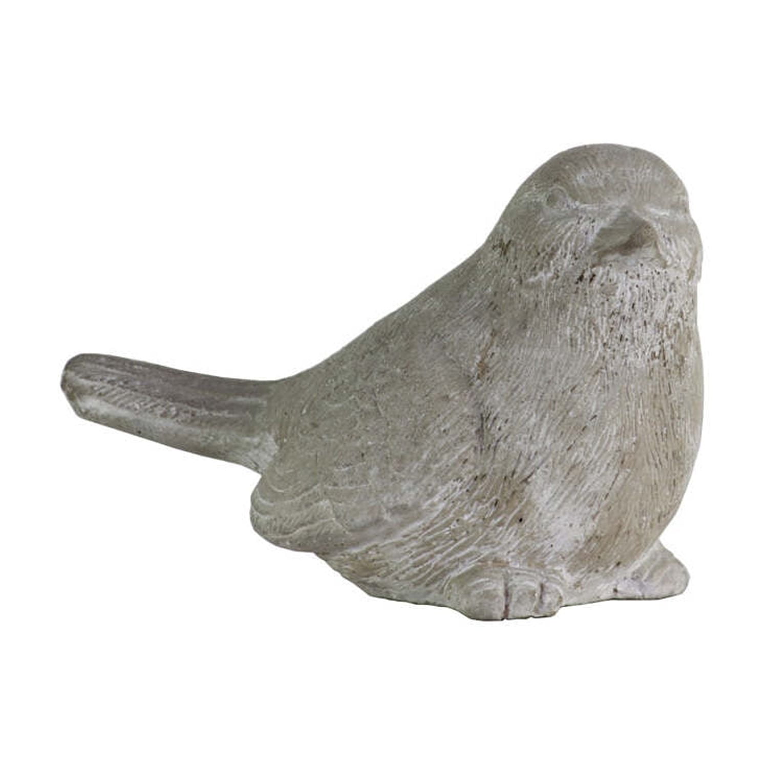 Cement Sitting Bird Figurine with Head Upward Concrete Finis - Walmart.com