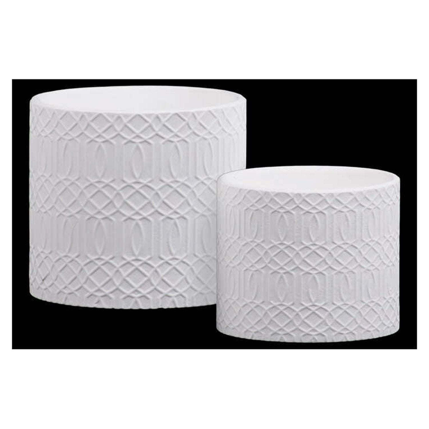 Urban Trends Collection Ceramic Cylindrical Pot with Embossed Design ...