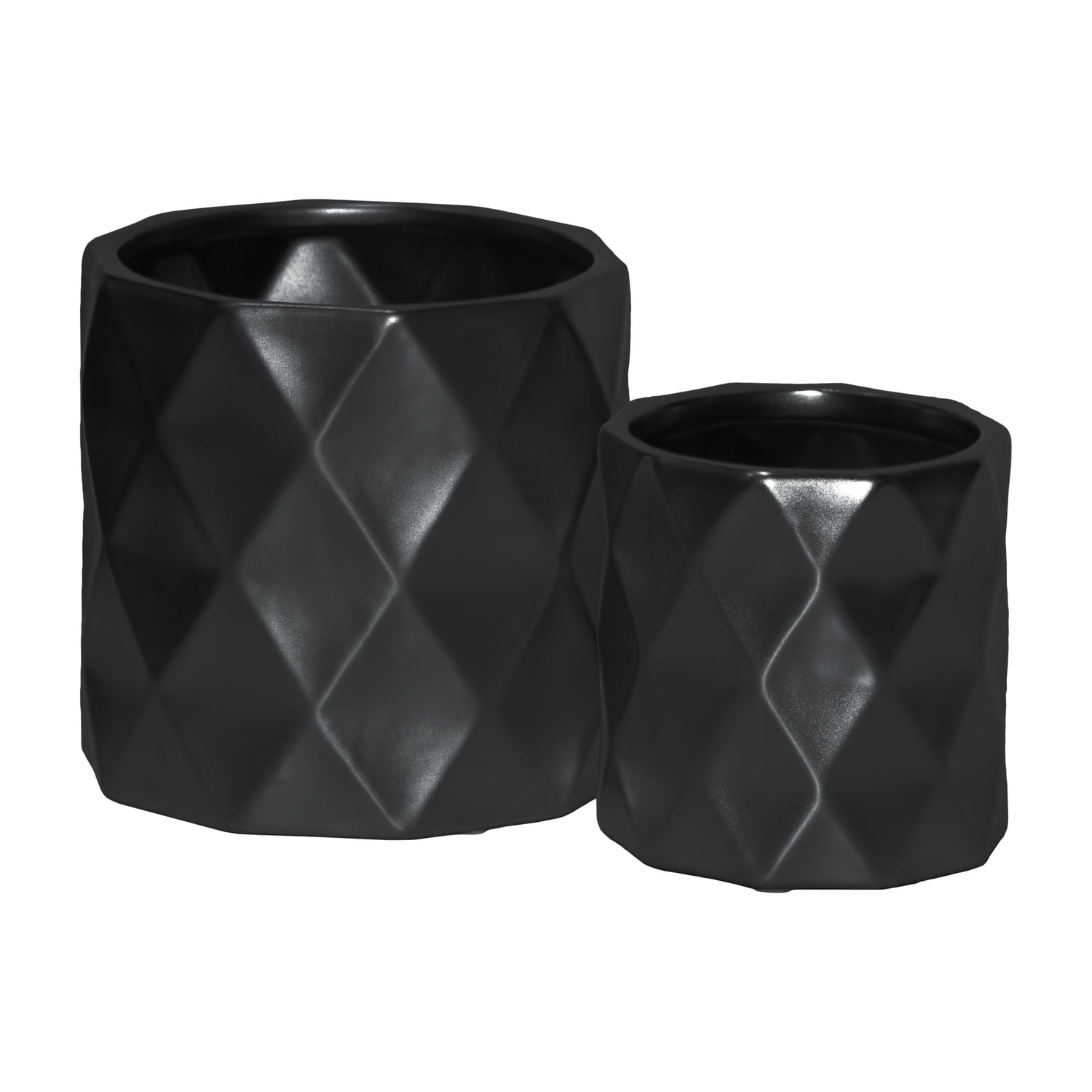 Urban Trends Ceramic Cylindrical Pot with Wide Mouth and Embossed ...