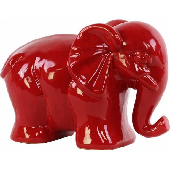 Urban Trends Collection: Ceramic Elephant Figurine, Gloss Finish, Red ...