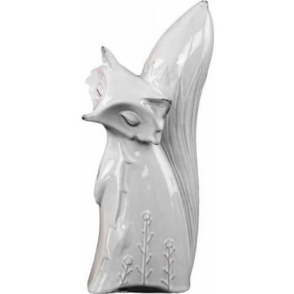 Urban Trends Collection: Ceramic Fox Figurine, Gloss Finish, White ...