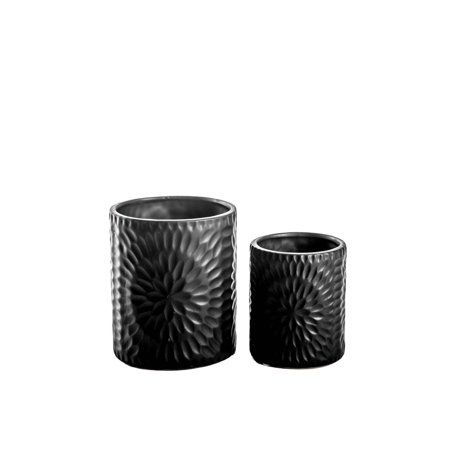 Urban Trends Collection Ceramic Round Pot with Pressed Bursting Pattern ...