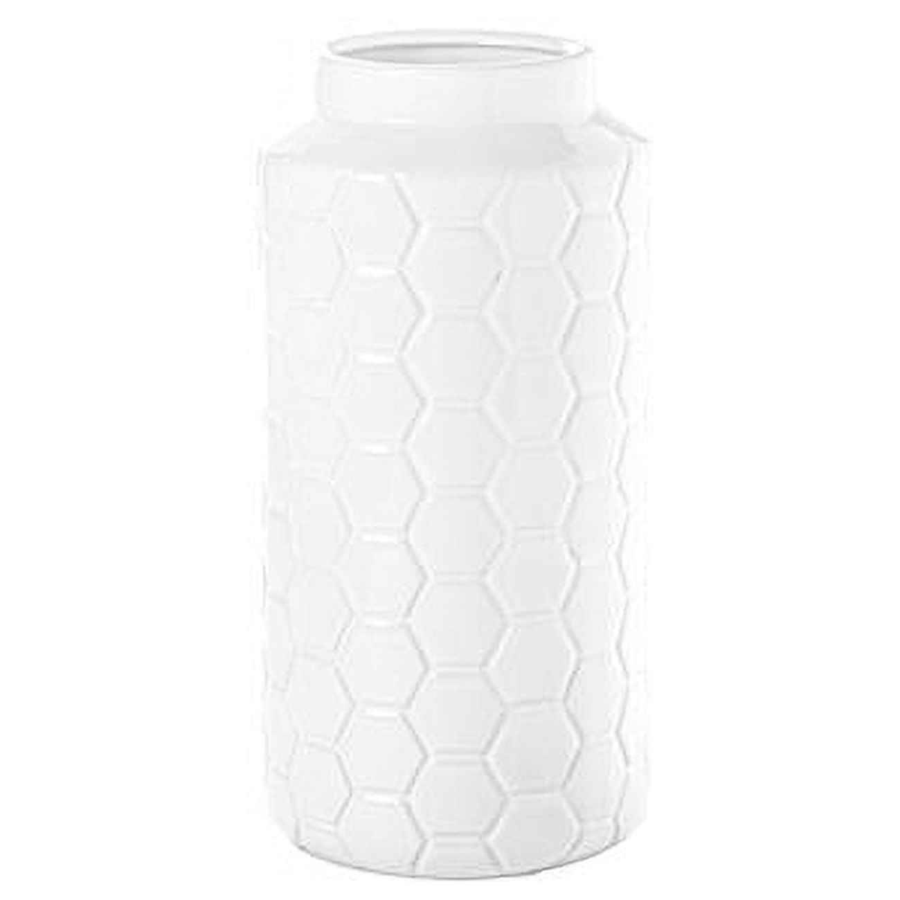 Urban Trends Collection Ceramic Round Vase with Seamleass Octagon ...