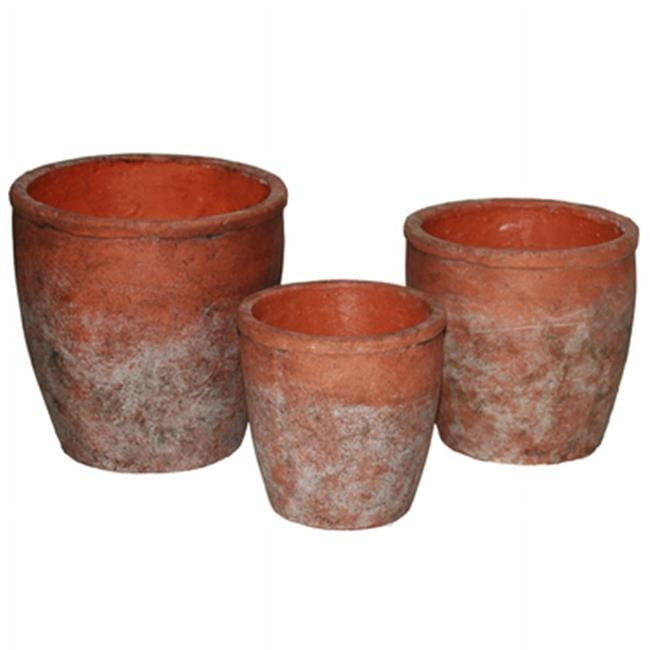 Urban Trends Collection Ceramic Short Wide Round Flower Pot, Vermilion ...