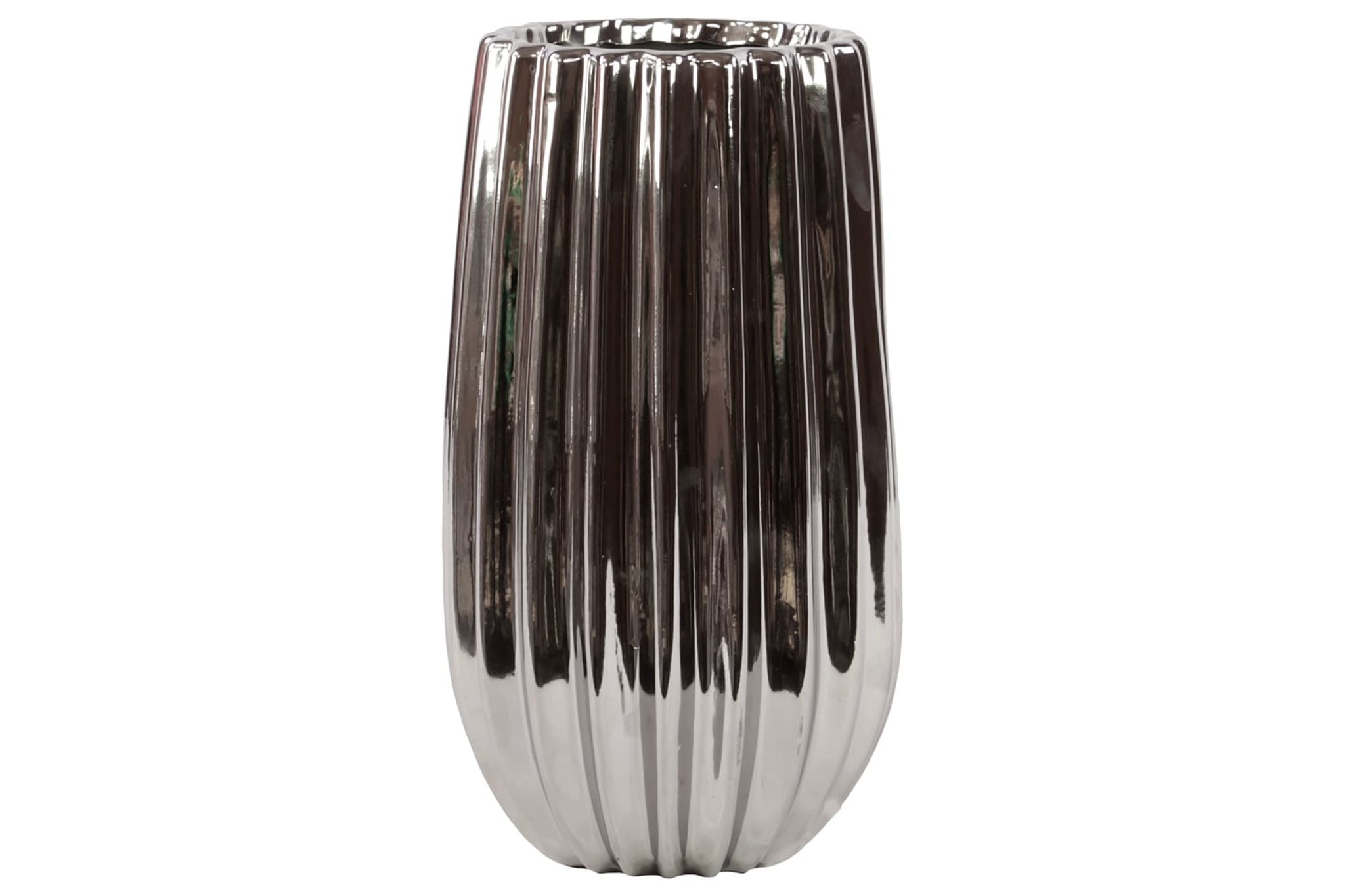 Urban Trends Collection: Ceramic Vase Polished Chrome Finish Silver ...