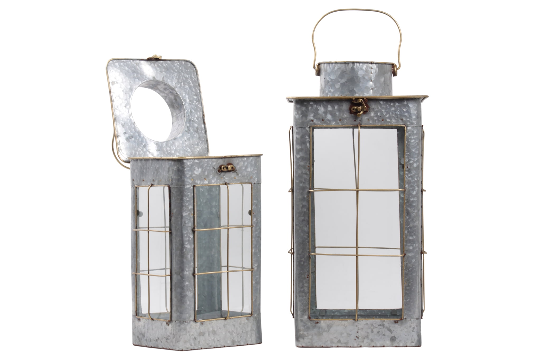 Urban Trends Collection: Metal Lantern Galvanized Finish Gray - Walmart.com