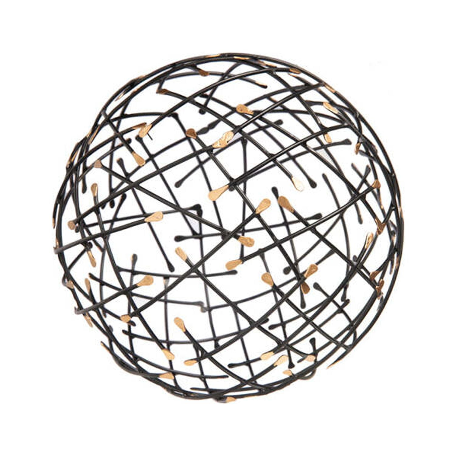 Urban Trends Collection Metal Round Dyson Orb Sphere with Golden Tip ...
