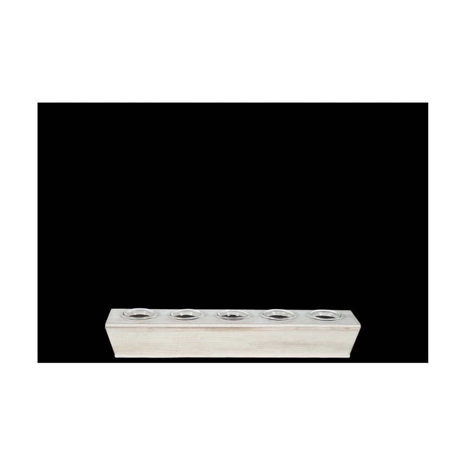 Urban Trends Collection Wood Rectangle Candle Holders with SM Washed ...