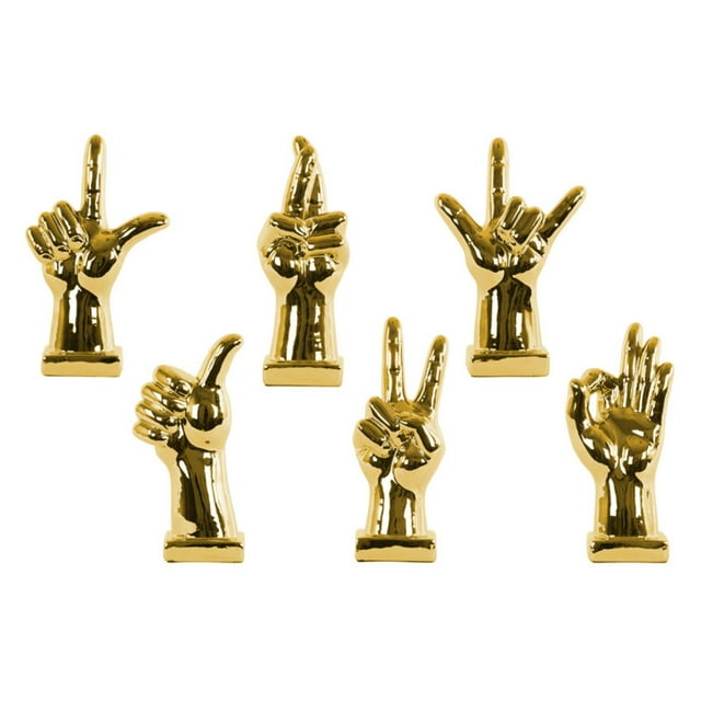 Urban Trends Hand Signal Sculpture - Set of 6 - Walmart.com