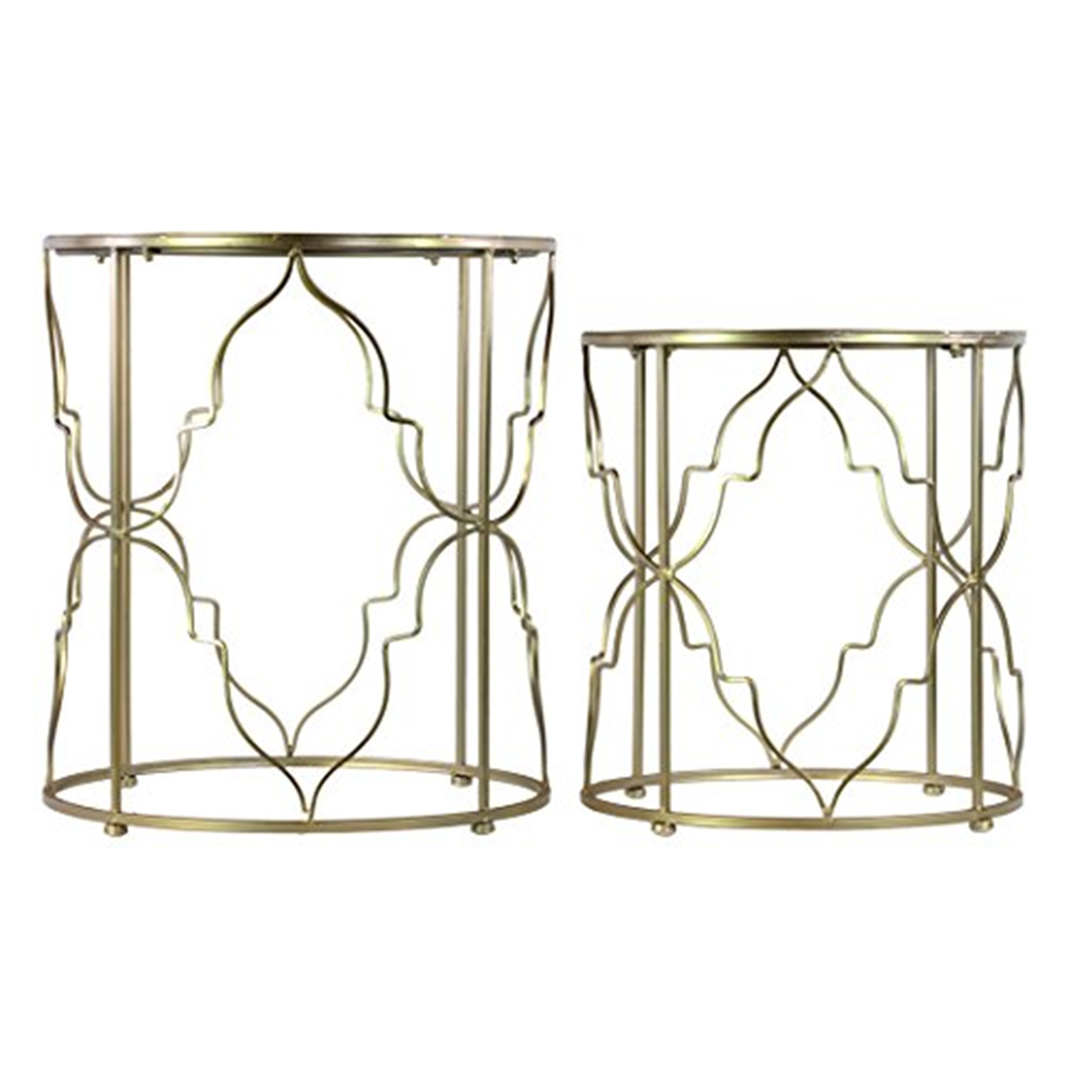 Urban Trends Metal Set Of Two Round Nesting Accent Table With Gold Finish 32154 - Walmart.com