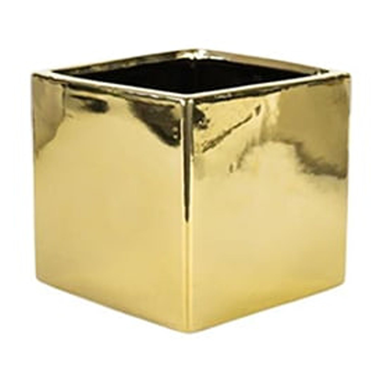 Urban Trends Square Gold Vase Glass - Walmart.com
