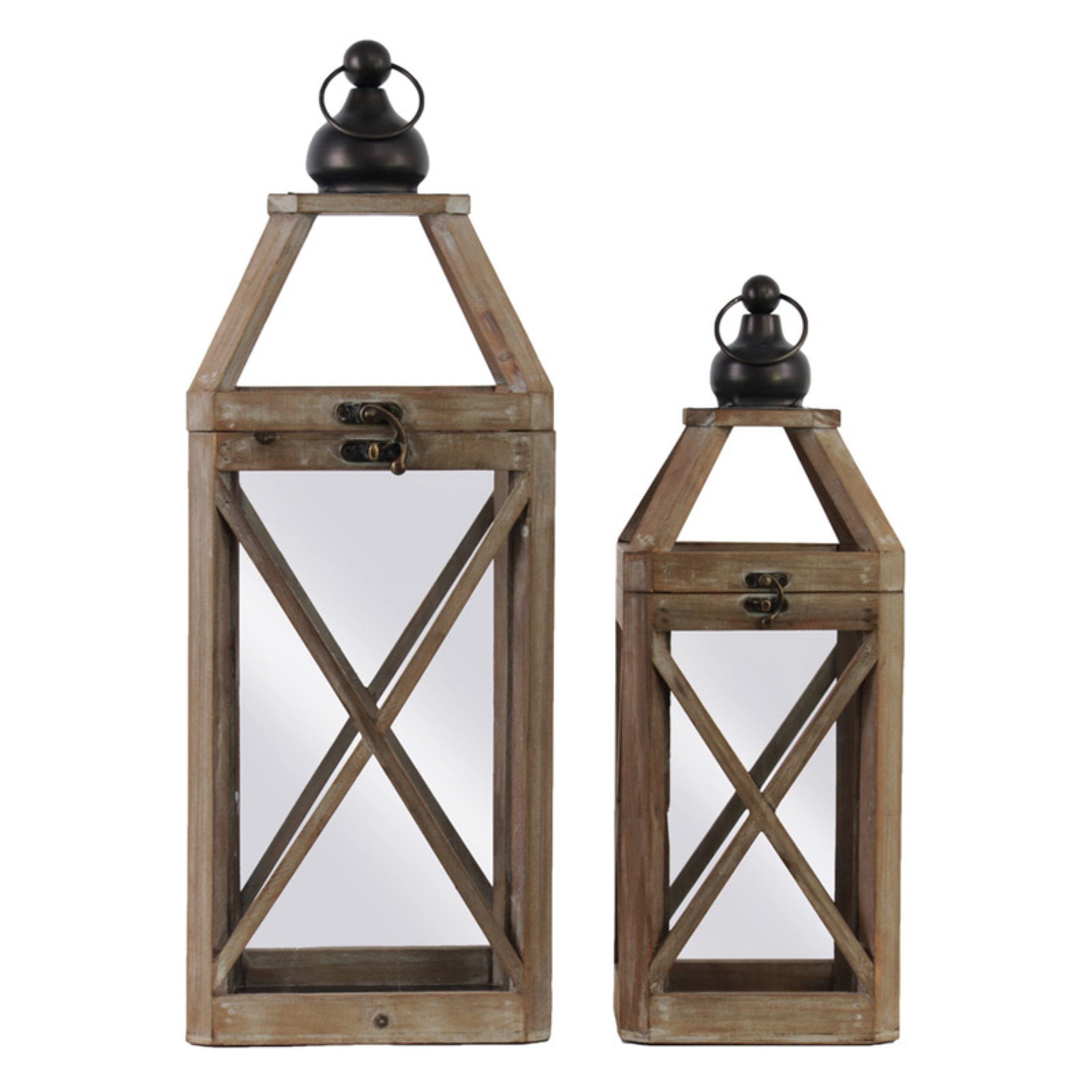 Urban Trends Collection: Wood Hand Lantern, Natural Finish, Brown ...