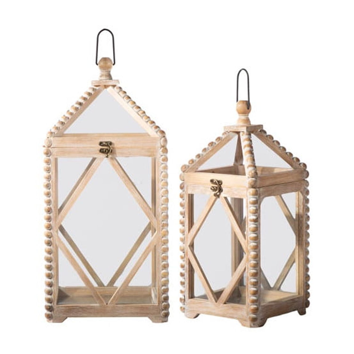 Urban Trends Wood Square Lantern - Walmart.com