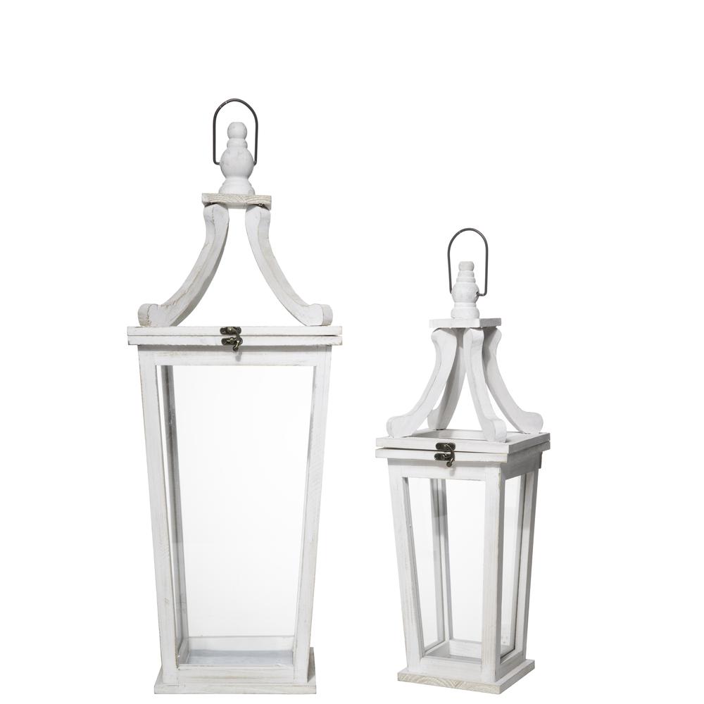 Urban Trends Wood Square Lantern - Walmart.com