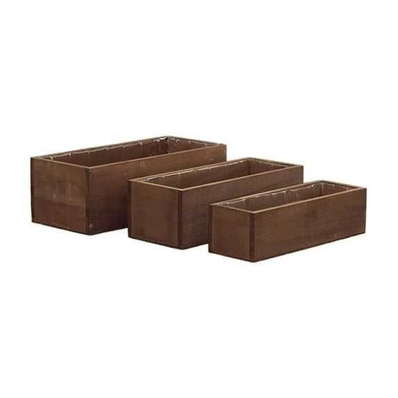 Urban Trends Wooden Rectangular Planter - Walmart.com