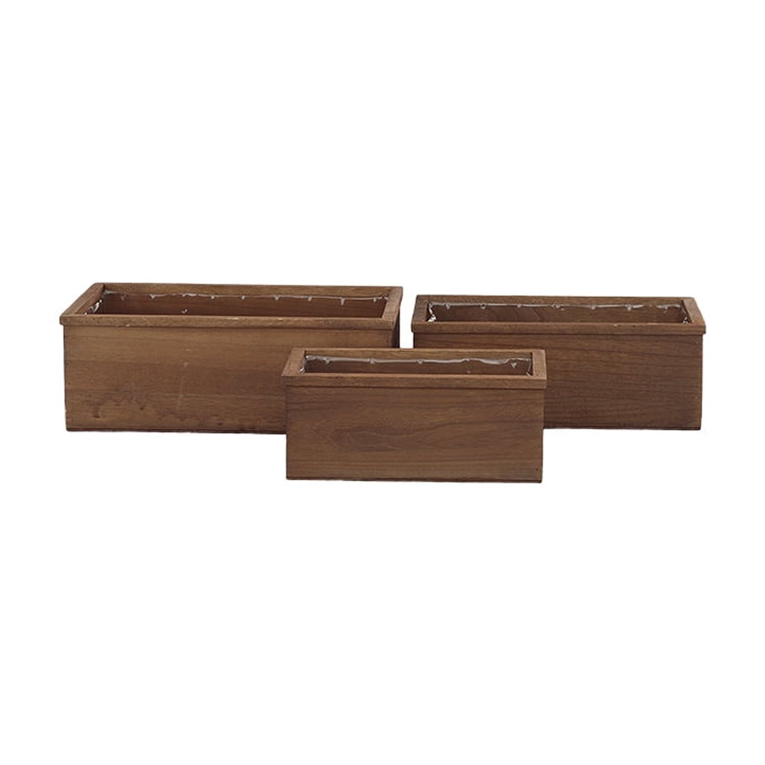 Urban Trends Wooden Rectangular Planter - Walmart.com