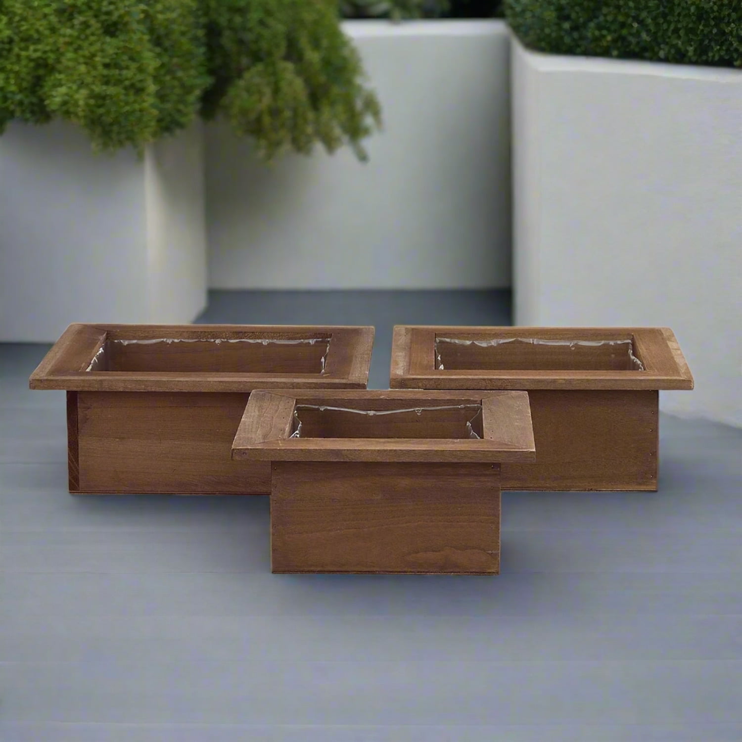 Ceynar Wooden Edge Square Planter Set (Set of 3) - Walmart.com