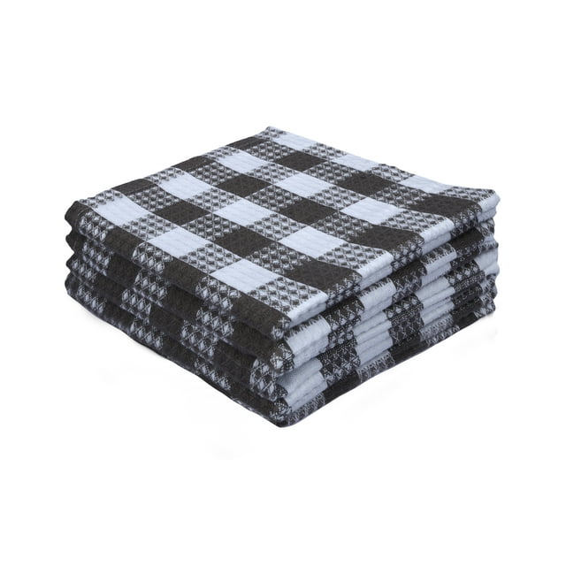 Urban Villa Dish Cloths Waffle Buffalo Check Kitchen Dish Cloths Grey ...