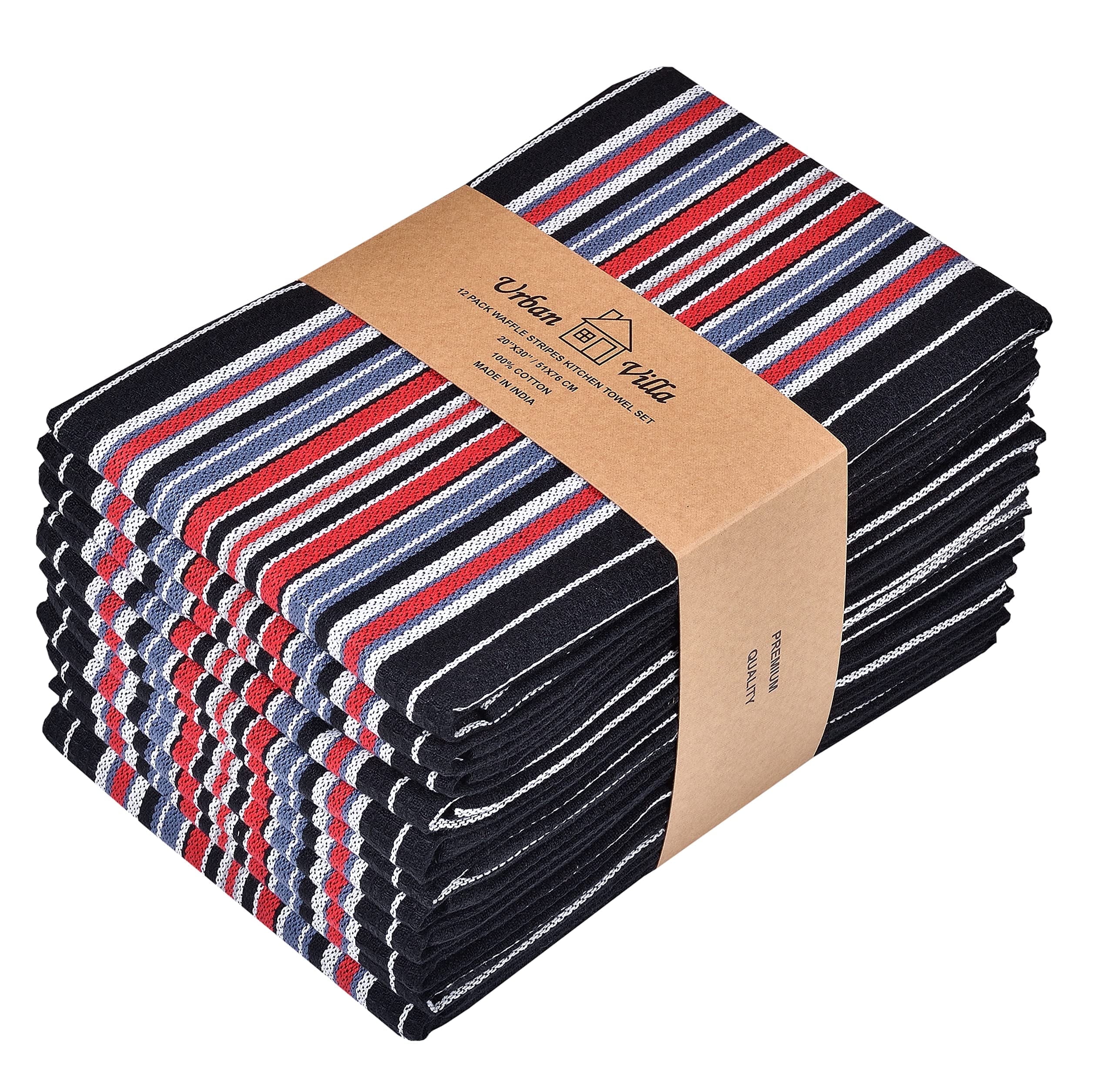 Urban Villa Kitchen Towels,, Cotton Dish Towels, Mitered Corners,Ultra ...