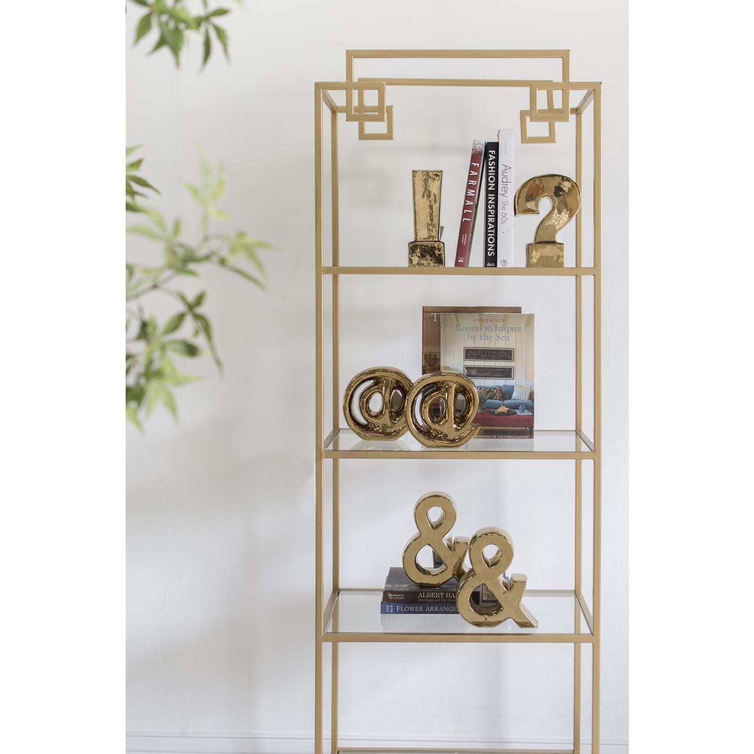 Urban Vogue Gold-Color Modern Chic Bookends, Reading Accessories for ...