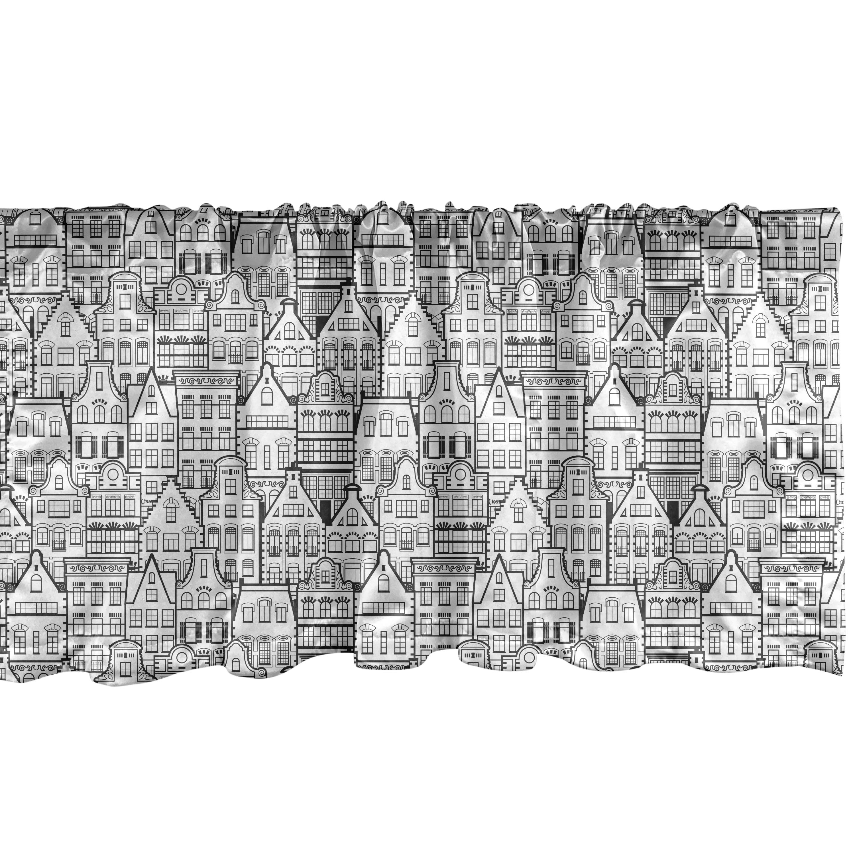 Ambesonne Urban Valance Pack of 2, Dutch Holland City Old House, 54"X12 ...