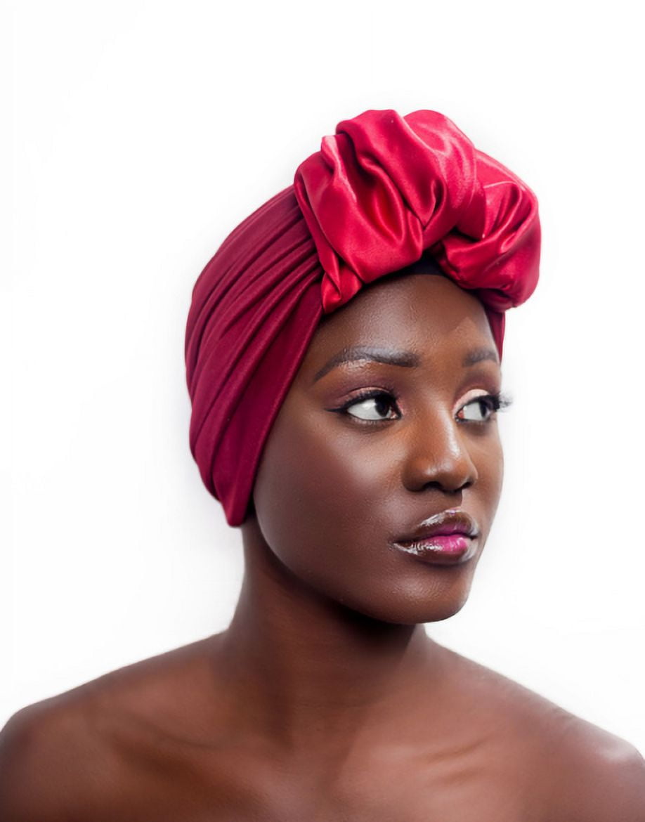 Urban afrique Chic Satin Red african headgear for women - Walmart.com