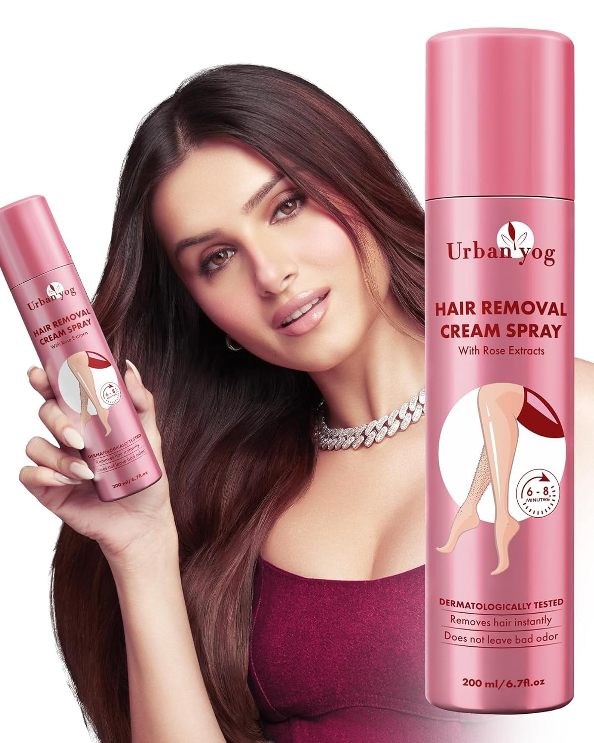 Urban yog Hair Removal Cream Spray for Women | Painless Body Hair ...