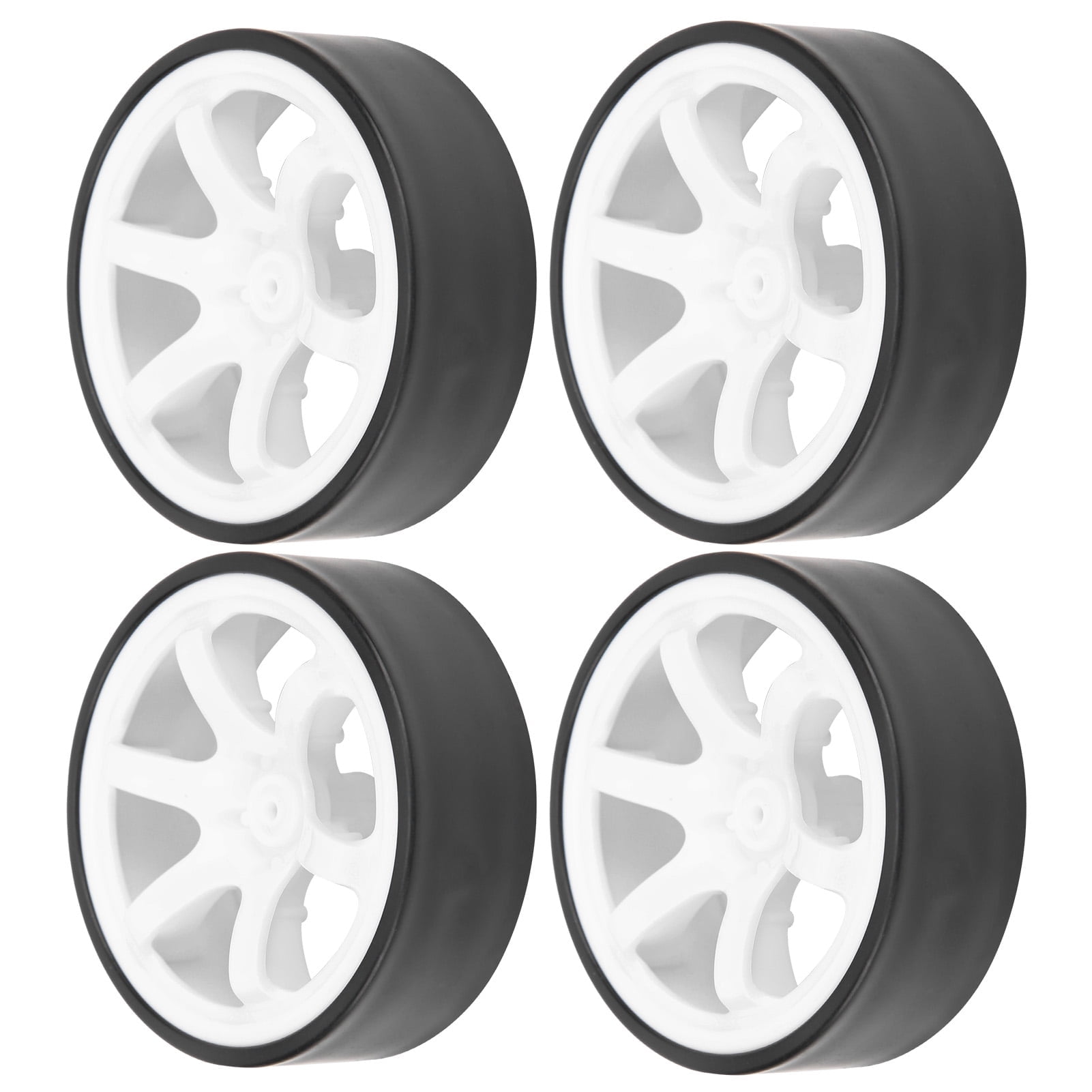 UrbanEden 26mm RC Drift Car Tires, 4pcs RC 6 Spoke Plastic Wheel Rims ...