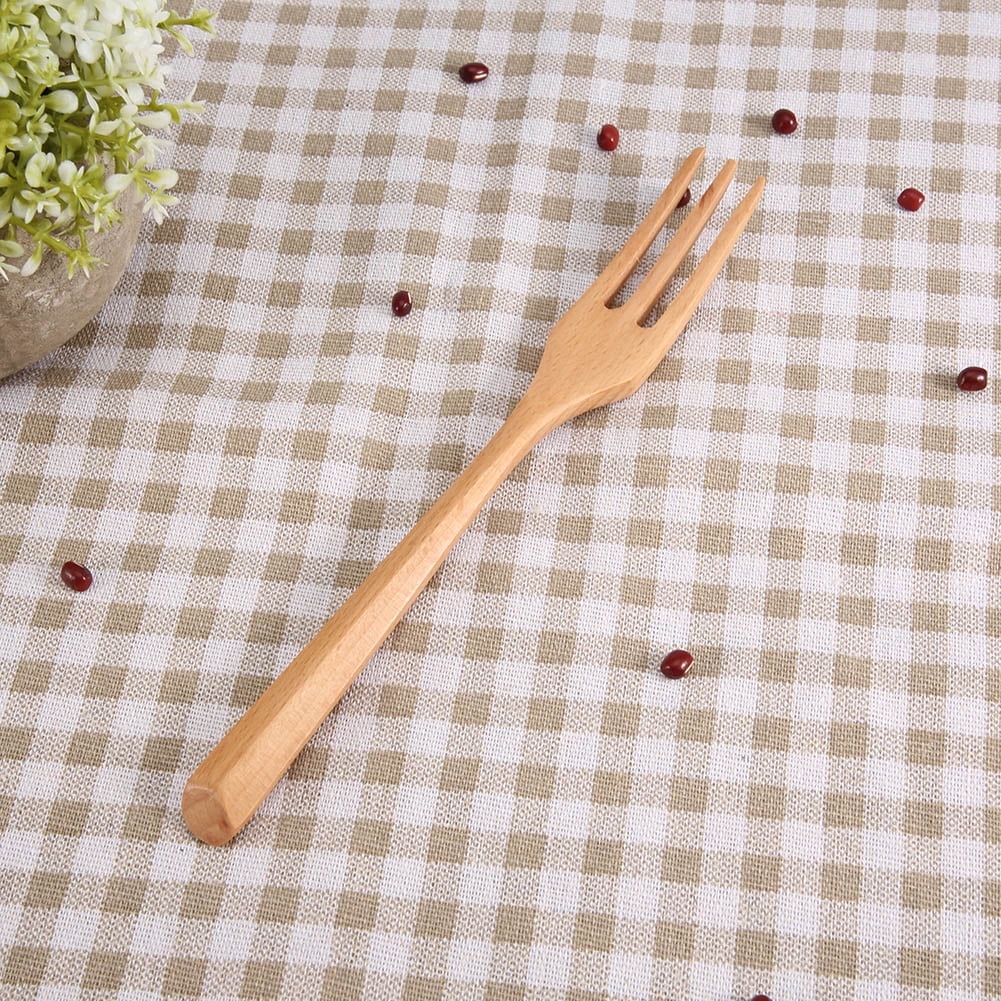 UrbanEden Solid Wood Spoon Fork Set,Natural Wooden Spoon And Fork Set ...