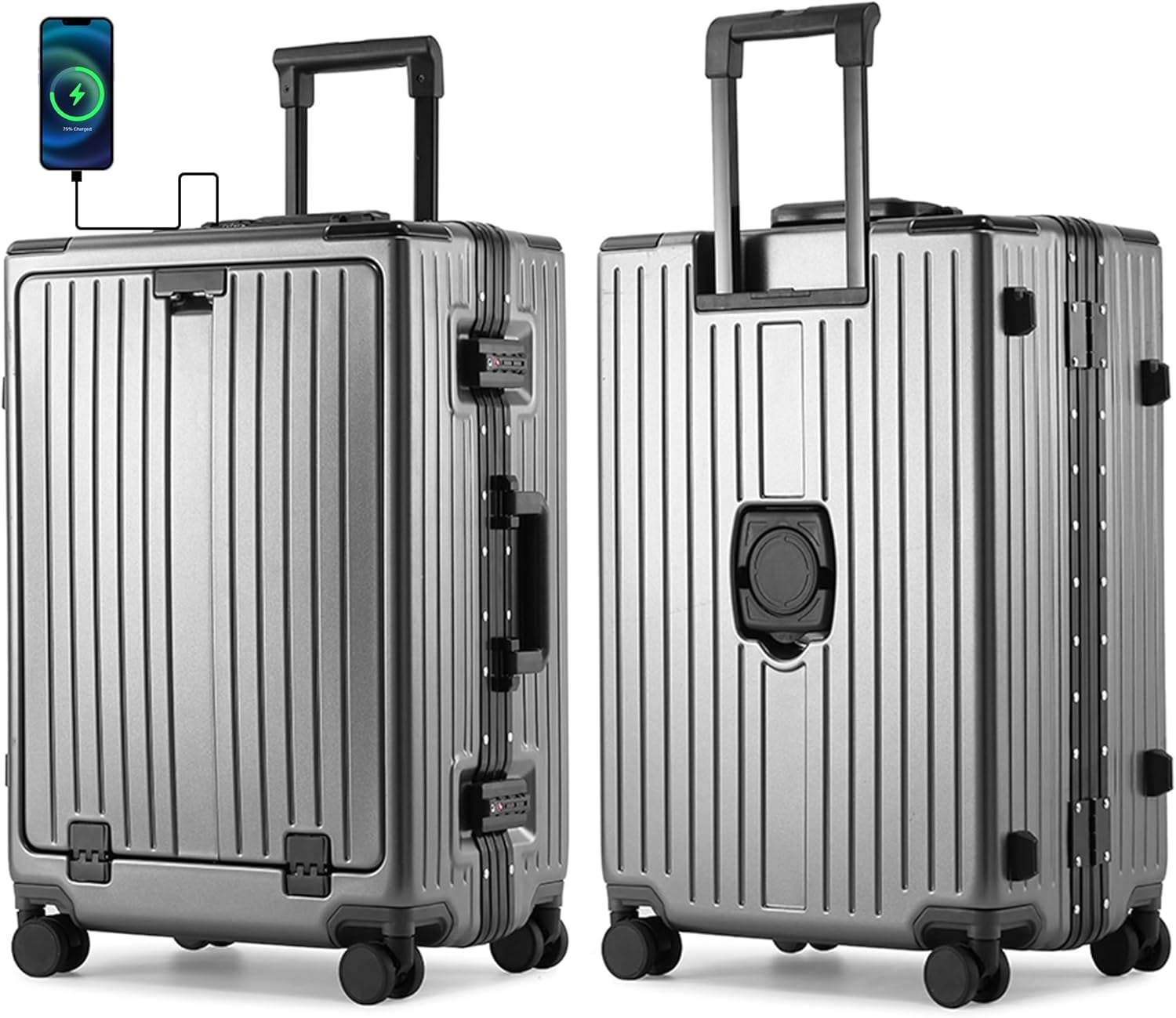 UrbanExporer Carry On Luggage 22x14x9 Airline Approved, Zipperless ...