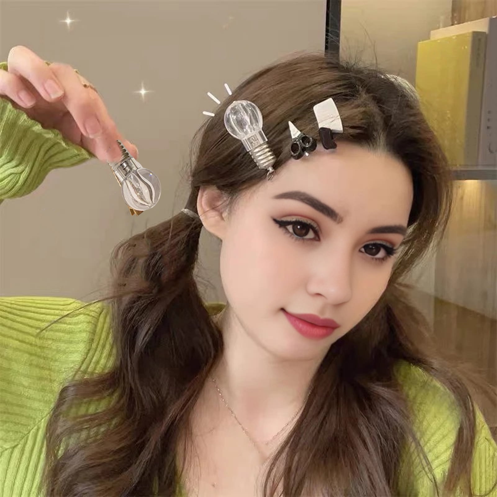 UrbanI 4Pcs Side Bangs Hair Pin Bulb Scissors Cutter Models Hair Clip ...