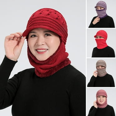 RKZDSR Head Cover New Sweet Cool Wind Hat Hand-knitted Plush Hat Big ...