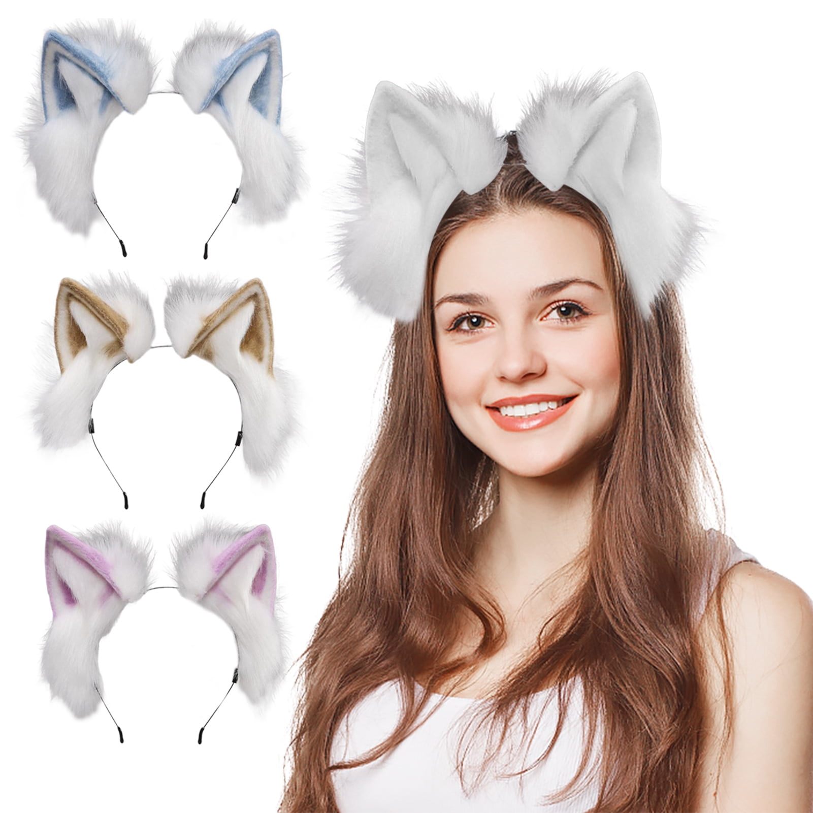UrbanI Imitation Fox Fur Hairband with Cat Ears Plush Style Role ...