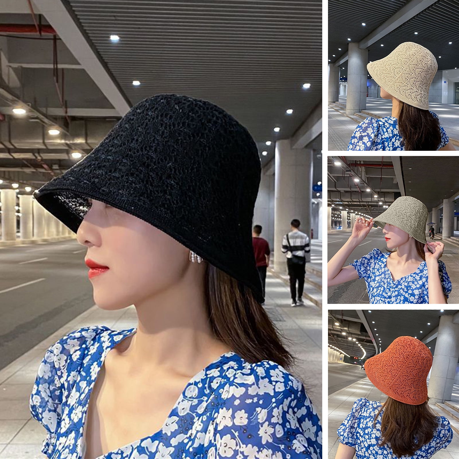 UrbanI Reversible Double Sides Wear Bucket Hat Short Brim Foldable Anti ...