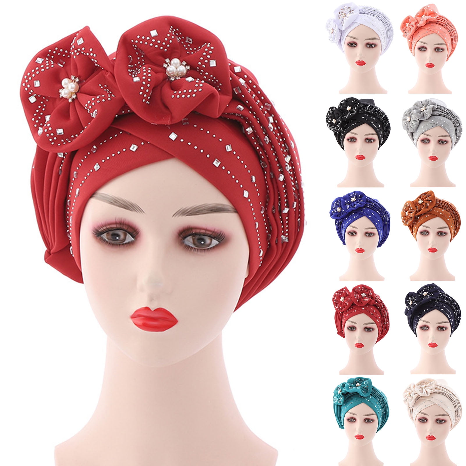 UrbanI Shiny Lady African Headtie Rhinestone Knot African Headwrap for ...