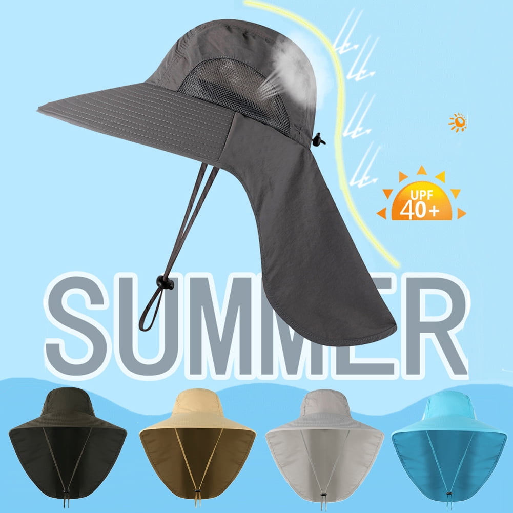 UrbanI Unisex UV Cap Summer Outdoor Fishing Climbing Sun Hat with Neck Flap - Walmart.com