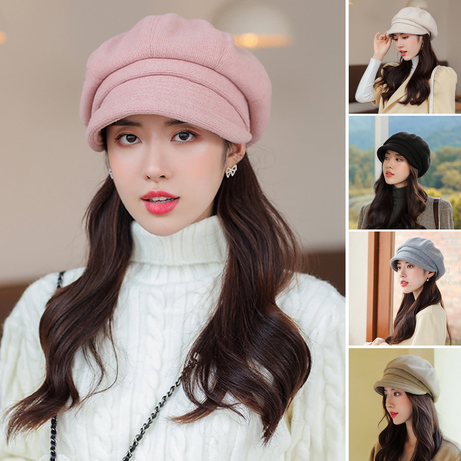 UrbanI Women Octagonal Hat Vintage Short Brim Washable Lightweight Keep ...