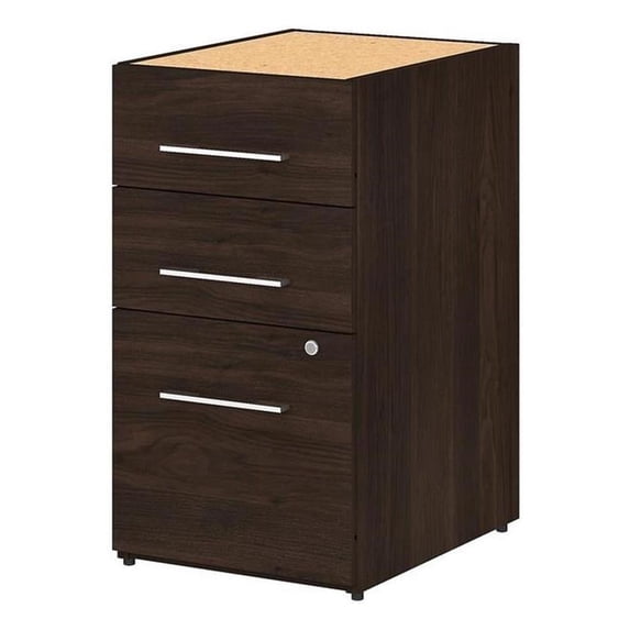UrbanPro 16W 3 Drawer File Cabinet in Black Walnut - Engineered Wood ...