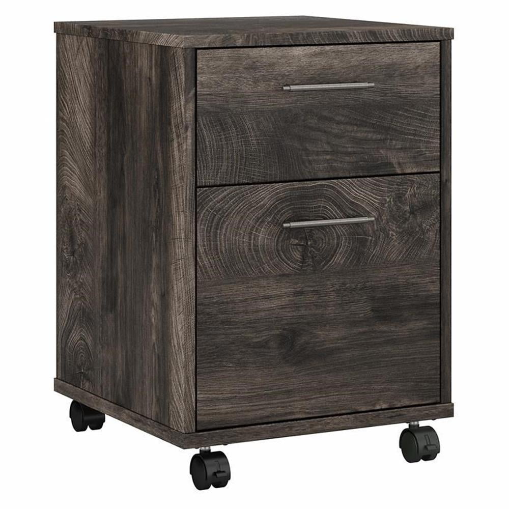 UrbanPro 2-Drawer Farmhouse Wood Mobile File Cabinet in Dark Gray ...