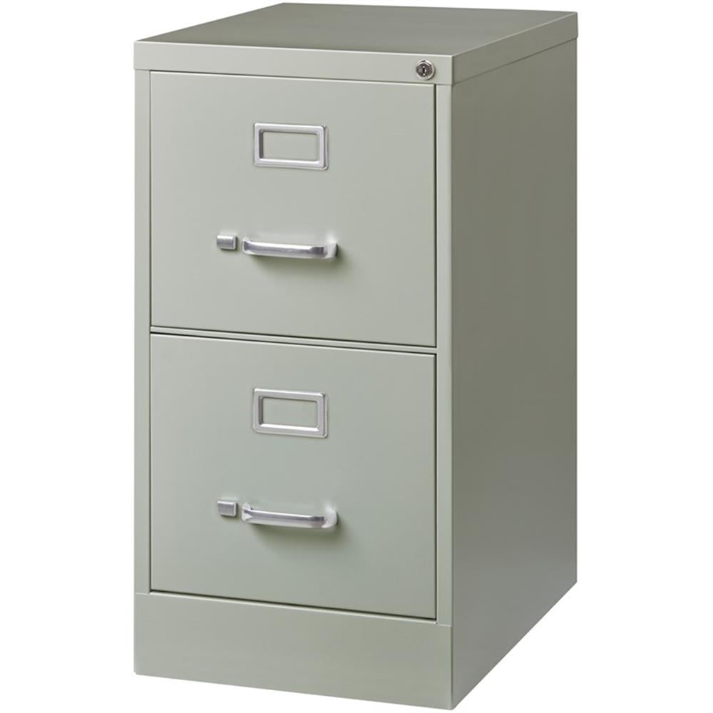 UrbanPro 22" 2-Drawer Metal Letter Width Vertical File Cabinet in Light ...