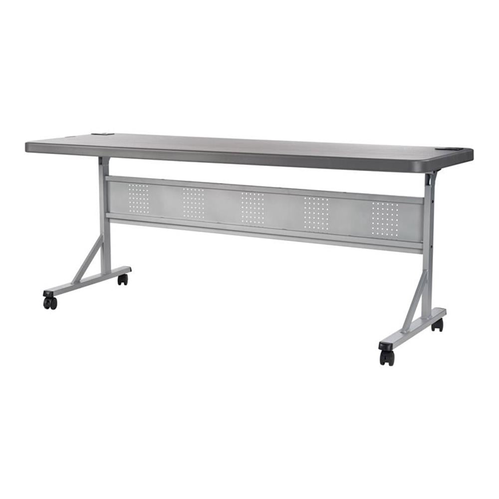 UrbanPro 24x72" Plastic Flip and Store Table in Charcoal Slate ...