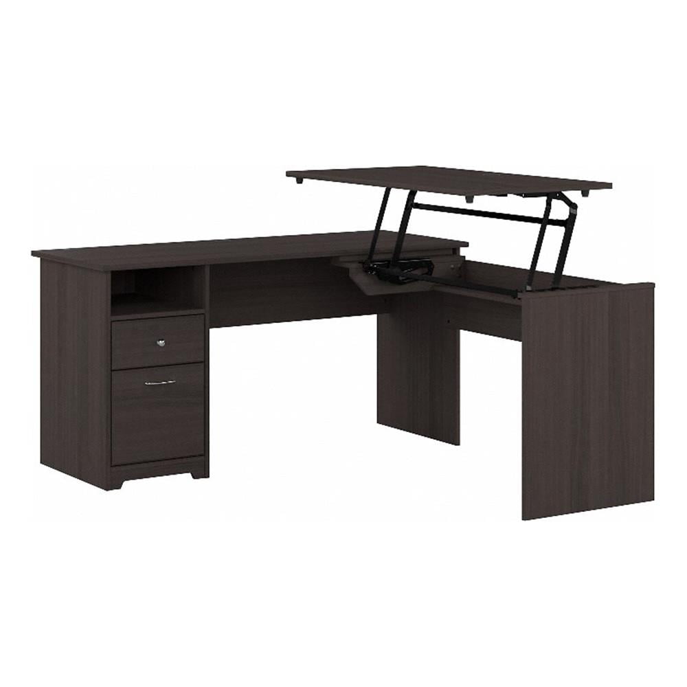 UrbanPro 3 Position L Shaped Sit Stand Desk in Heather Gray ...