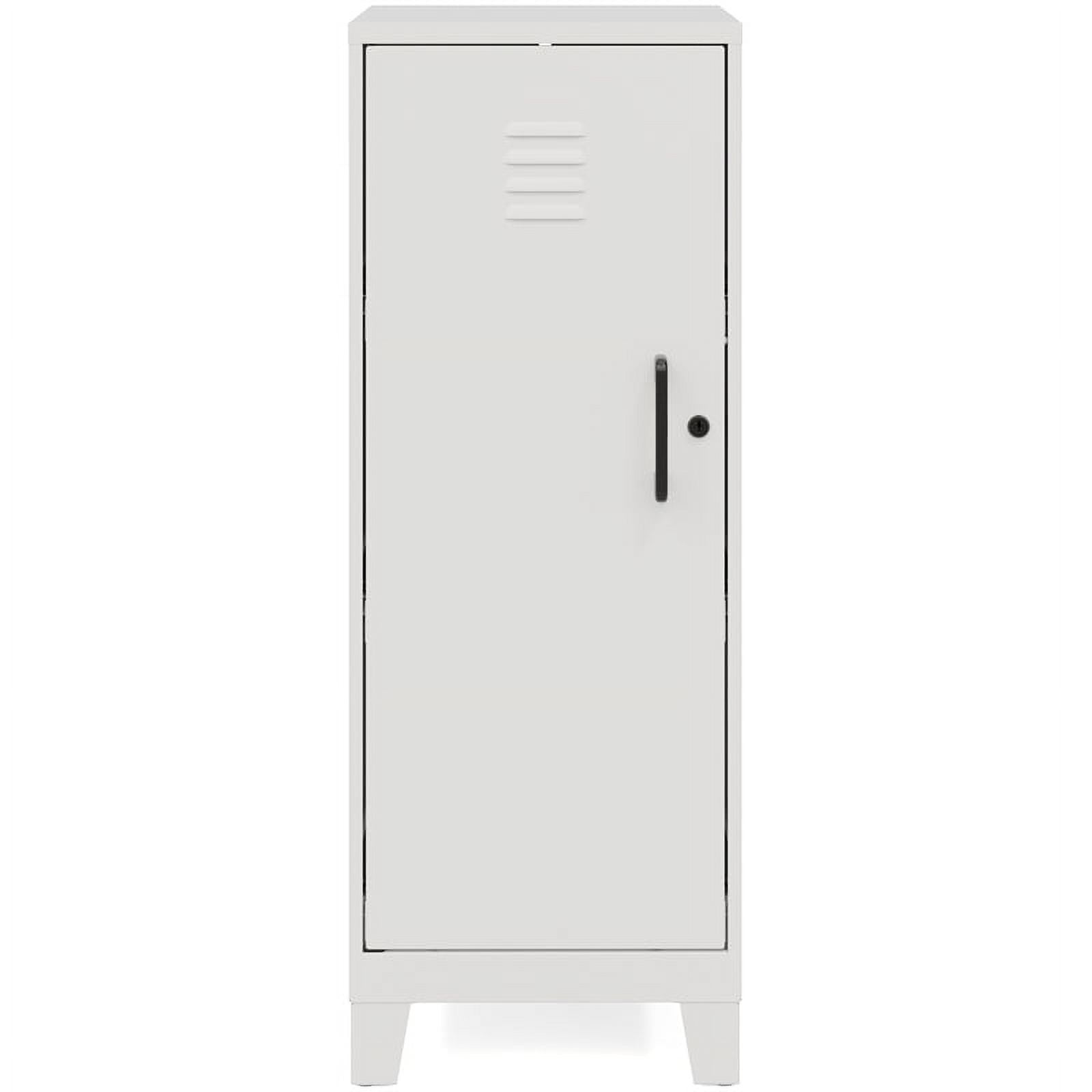 UrbanPro 42.5"H 3 Shelf Metal Storage Locker Cabinet 3" Legs in Pearl ...