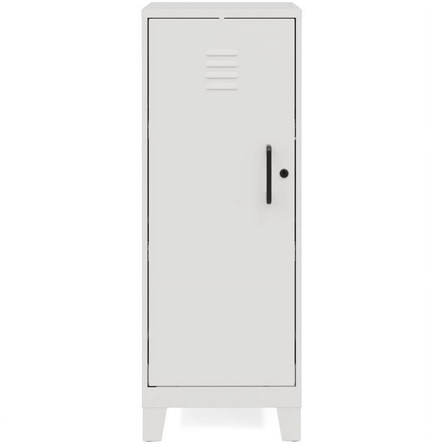 UrbanPro 42.5"H 3 Shelf Metal Storage Locker Cabinet 3" Legs in Pearl ...