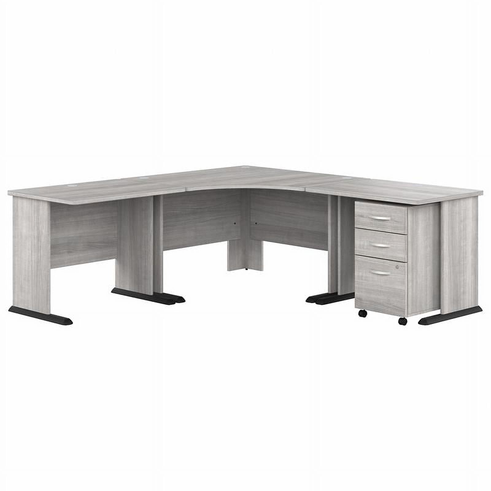 UrbanPro 83W Large Corner Desk with Drawers in Platinum Gray ...