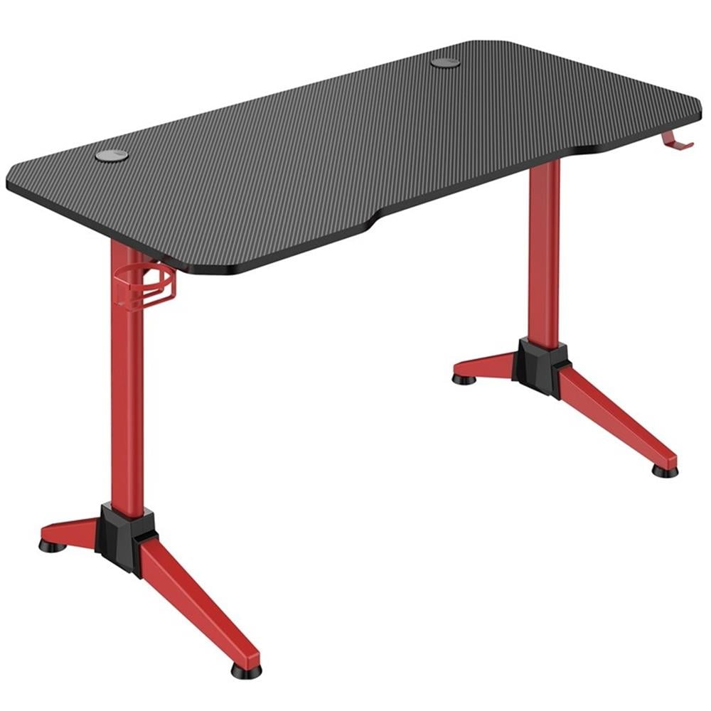 UrbanPro RGB LED Gaming Desk with Under Table Lighting, Black/Red ...